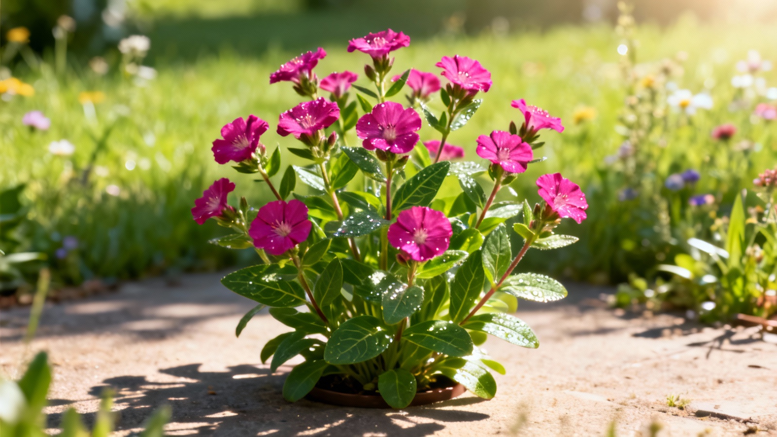 How much sunlight does Rose campion need for optimal growth and flowering